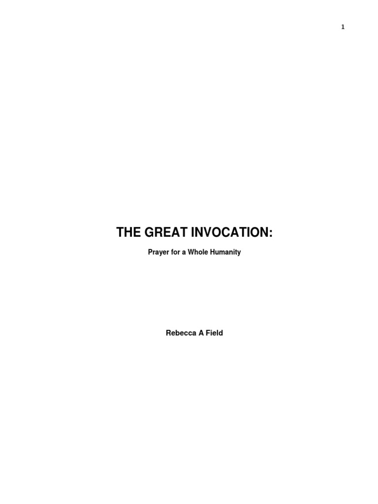 The Great Invocation | PDF | Soul | Human