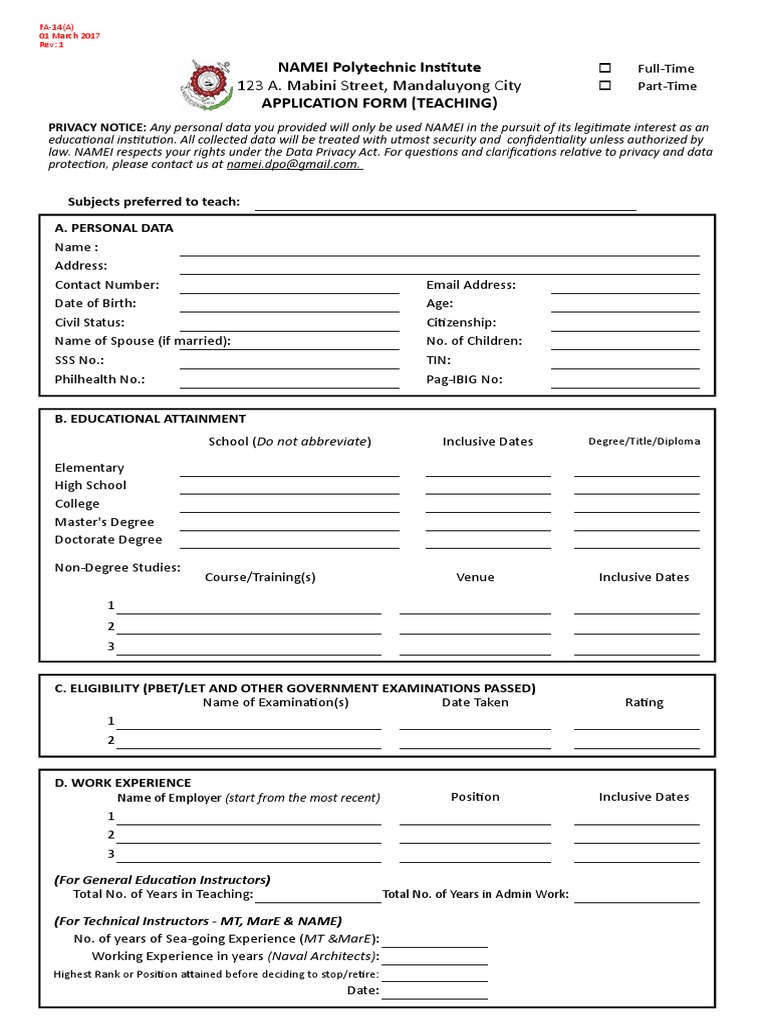 123 A. Mabini Street, Mandaluyong City: NAMEI Polytechnic Institute ...