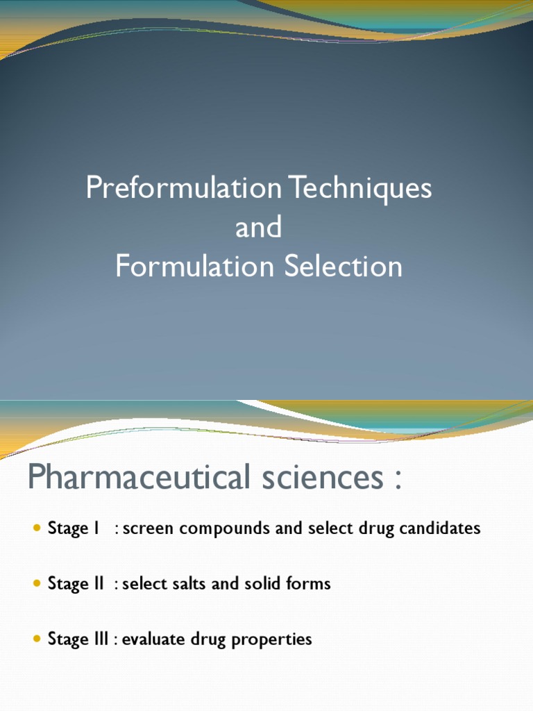 Pre Formulation | PDF | Solubility | Solution