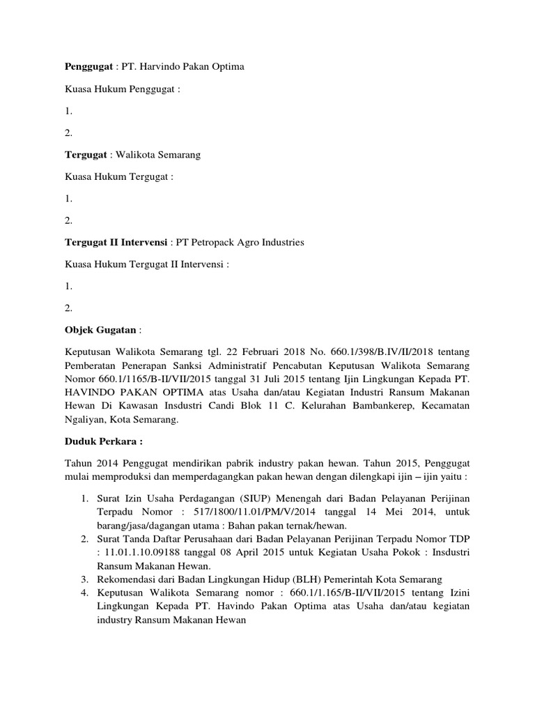 Sengketa Izin Lingkungan Semarang | PDF