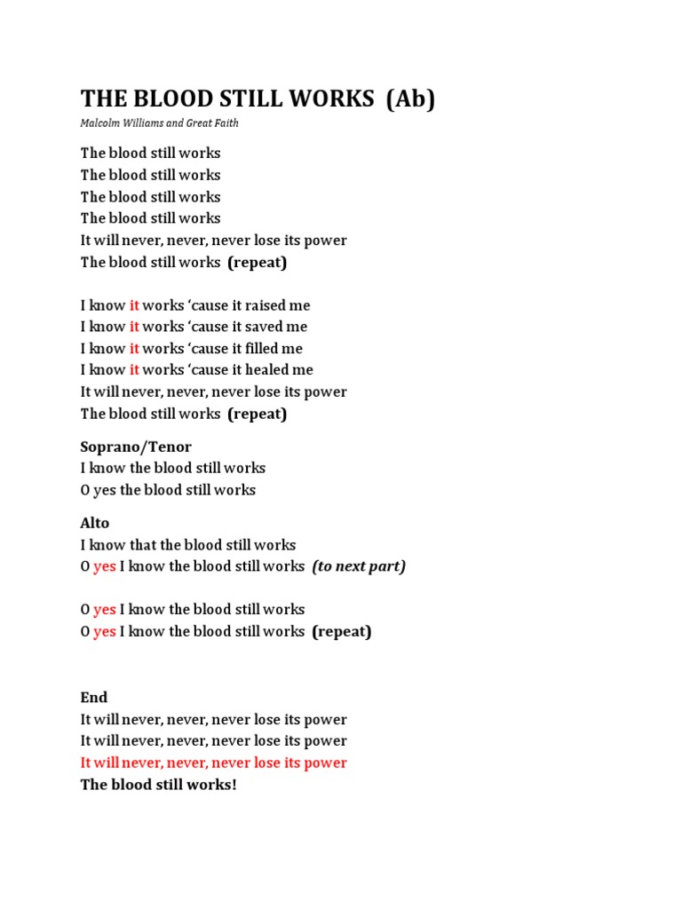 The Blood Still Works | PDF