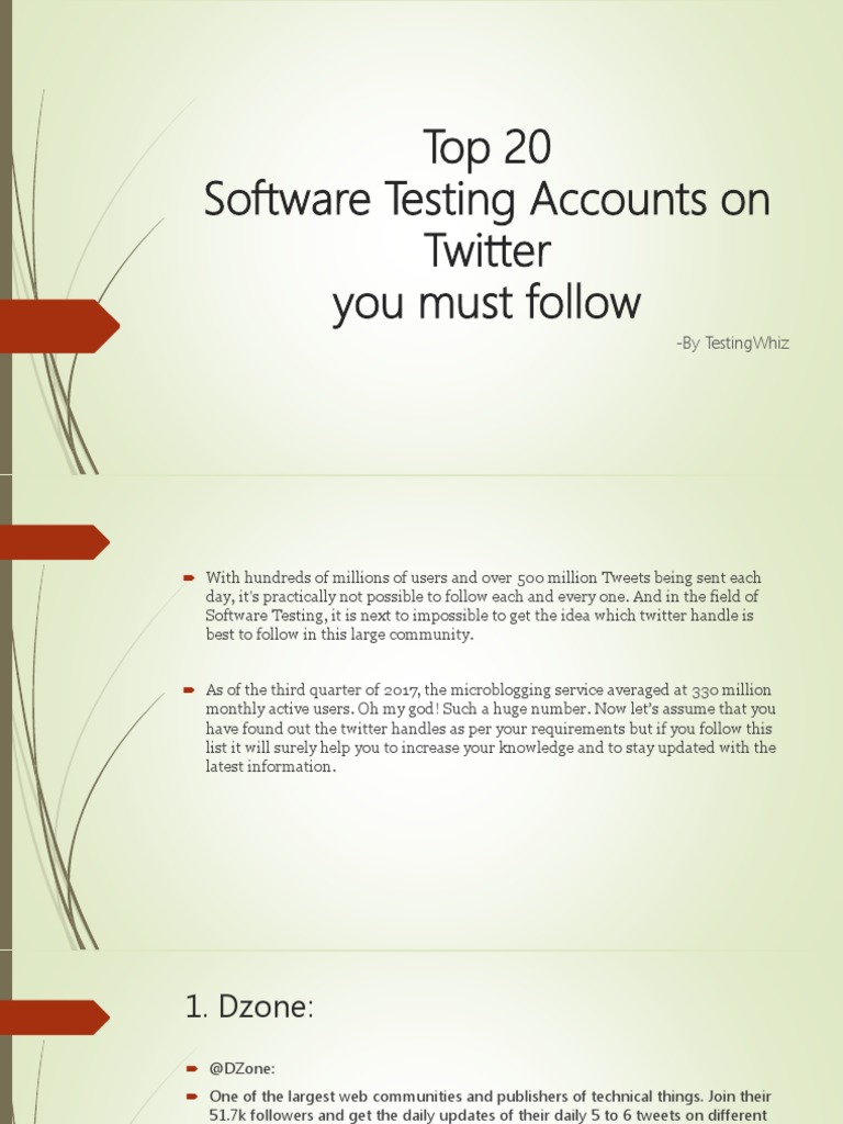 Top 20 Software Testing Accounts On Twitter You Must Follow: - by ...