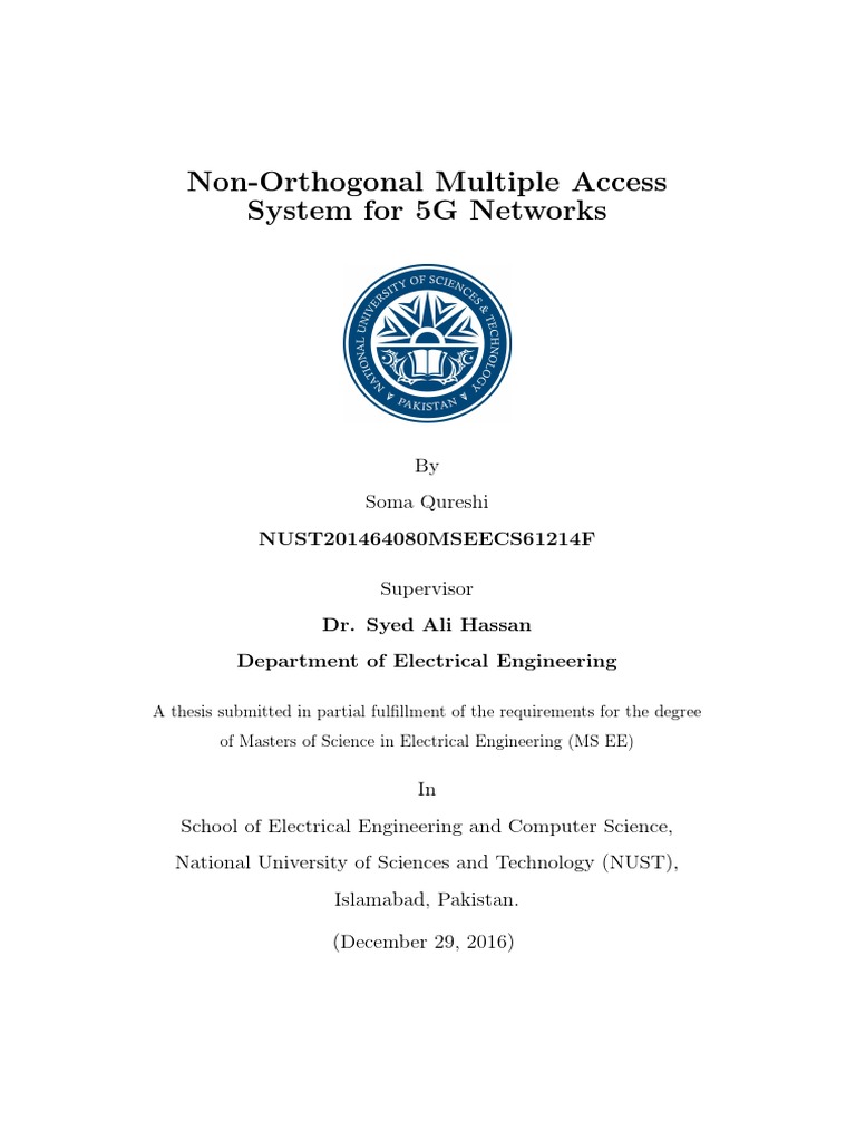 Non-Orthogonal Multiple Access System For 5G Networks | PDF | Channel ...