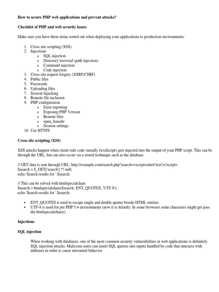PHP Security and Templates | PDF | Model–View–Controller | Php