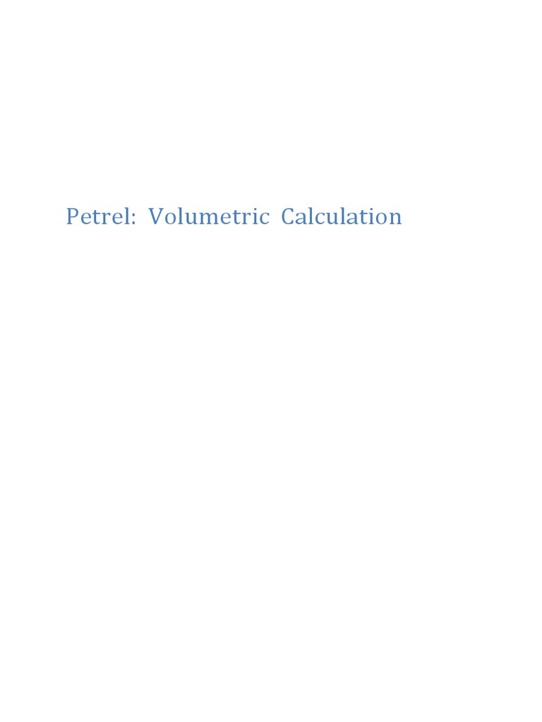 PETREL 3 Volumetrics Uncertainty | PDF | Volume | Variable (Mathematics)