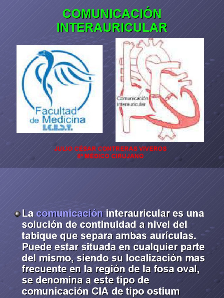 Comunicación interauricular: tipos, fisiopatología, diagnóstico y ...