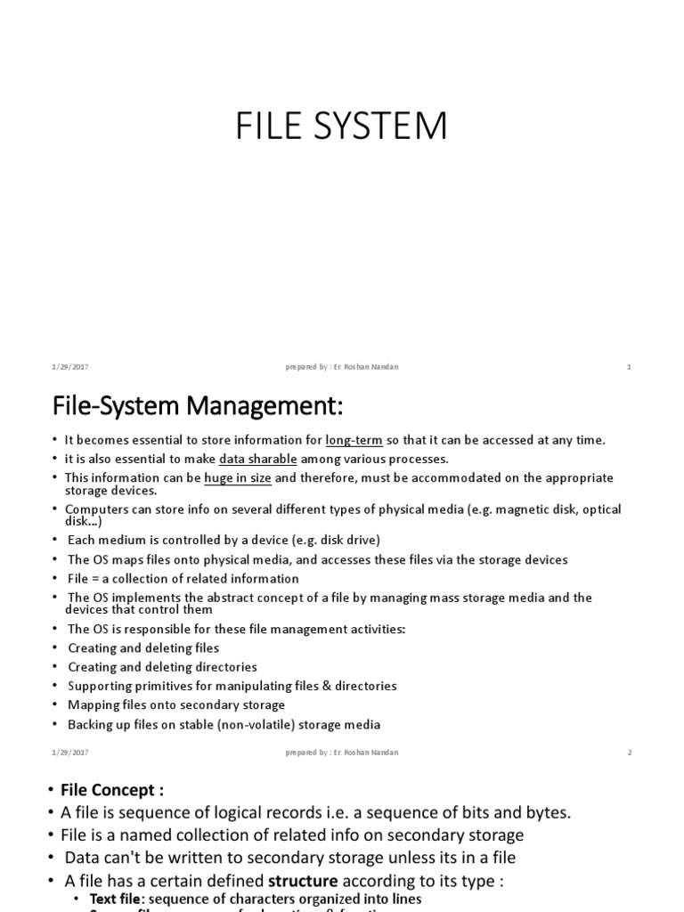 File MGMT | PDF | Computer File | File System