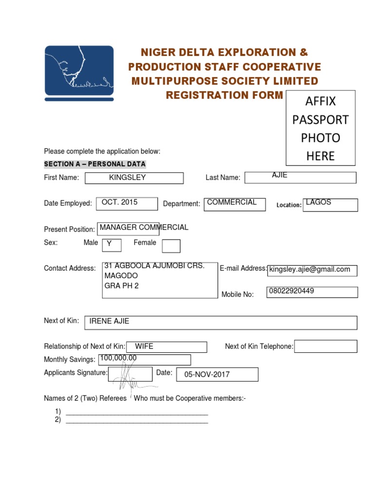 NDEP Cooperative Form - KAJIE PDF | PDF