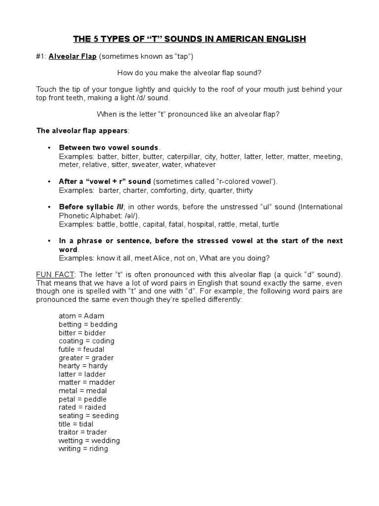 Understanding American T Sounds | PDF | Syllable | Semiotics