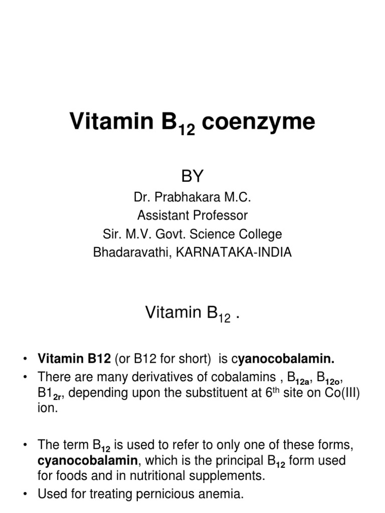 Vitamin B12 Coenzyme | Vitamin B12 | Biosynthesis
