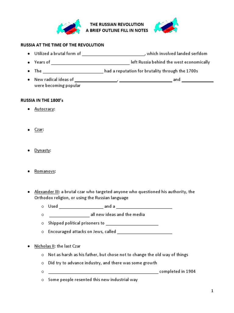 Russian Revolution Outline Notes | PDF | Russian Revolution | Nicholas ...