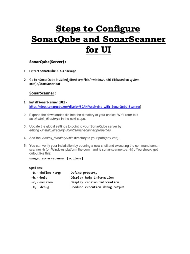 SonarQube Setup Guide for Developers | PDF