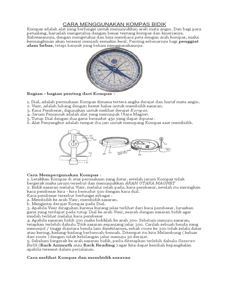 Cara Menggunakan Kompas Bidik | PDF