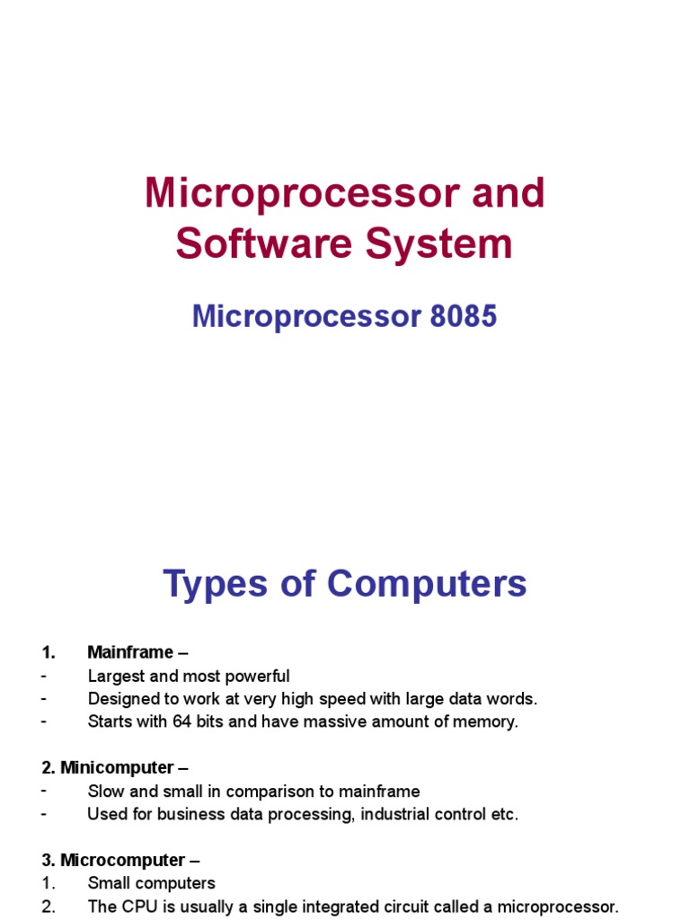 Microprocessor And Software System Pdf Central Processing Unit Random Access Memory