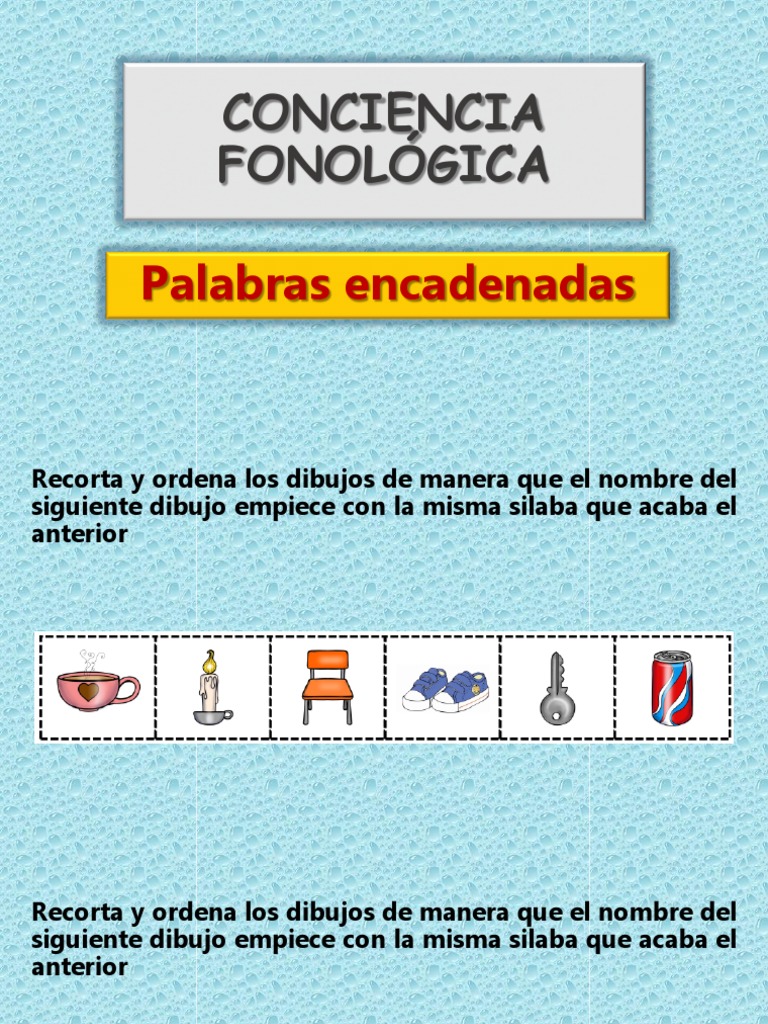 Conciencia Fonológica. Palabras Encadenadas | PDF