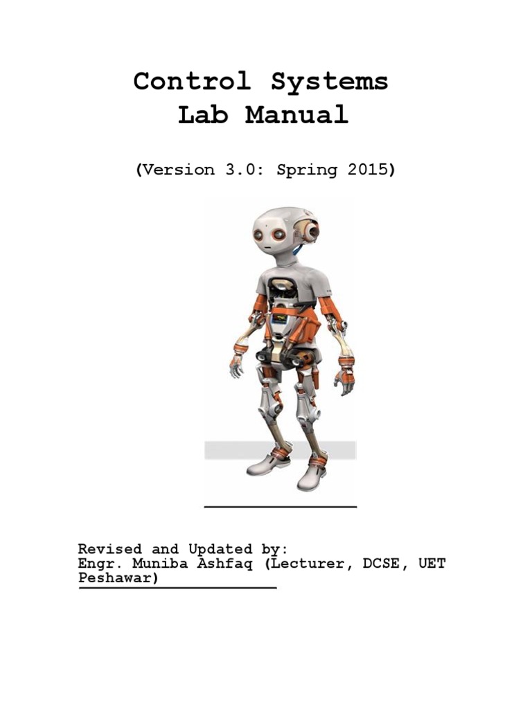 Control Systems Lab Manual | PDF | Matlab | Laplace Transform