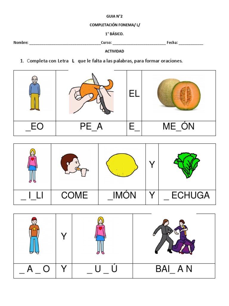 Guia #Fonema L | PDF