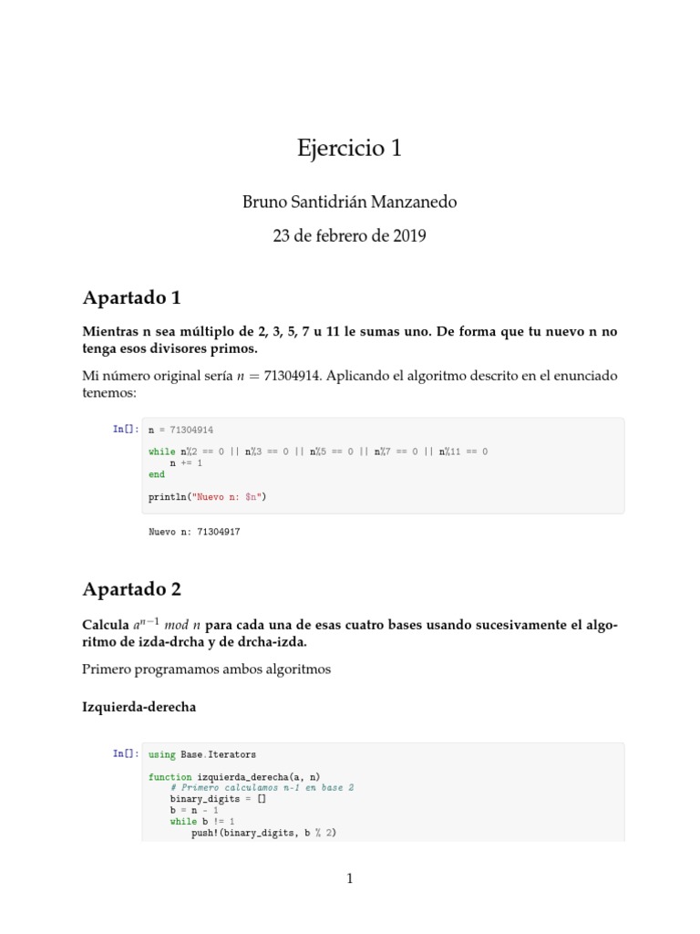 Ejercicio 1 | PDF | Matemáticas discretas | Algoritmos
