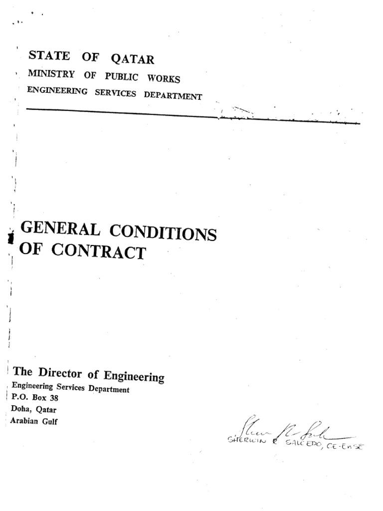 Qatar Construction Contract Conditions | PDF | General Contractor ...