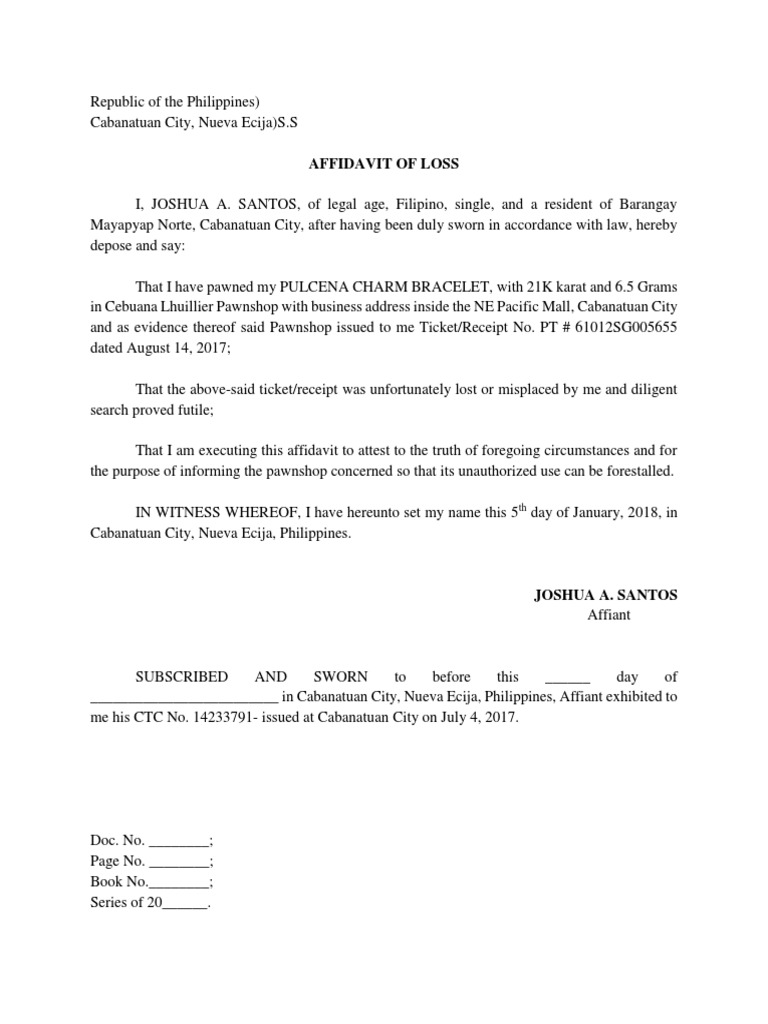 Affidavit of Lost | PDF