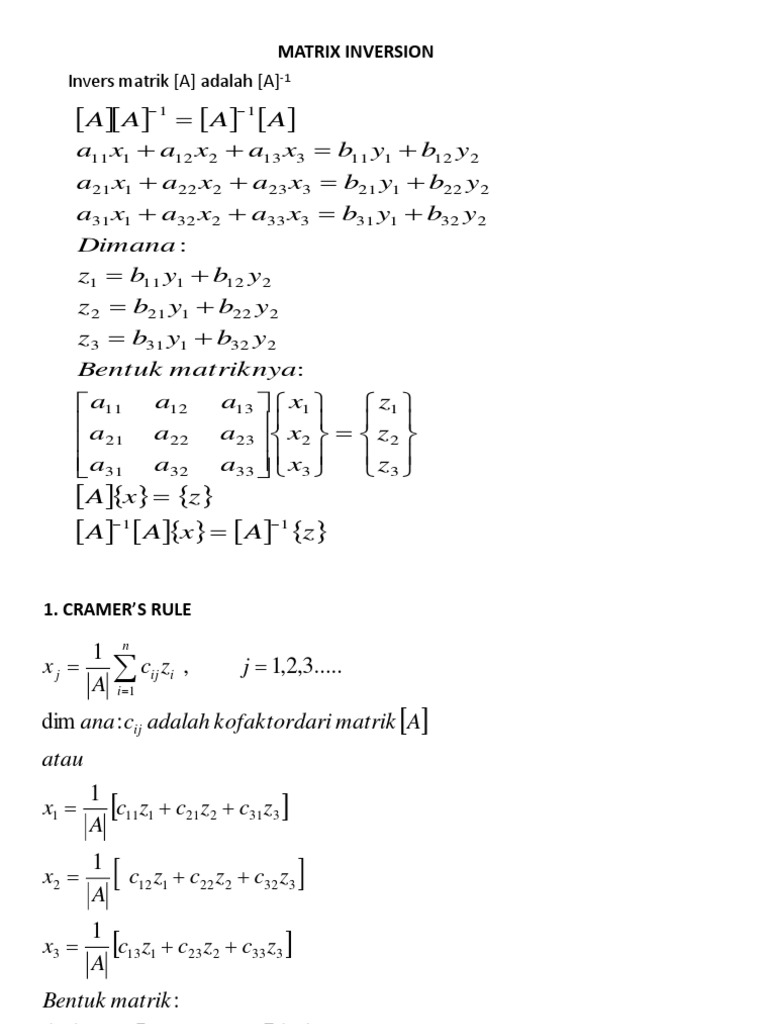 Matrix Inversion Using Elimination Method | PDF | Algebra | Teaching ...