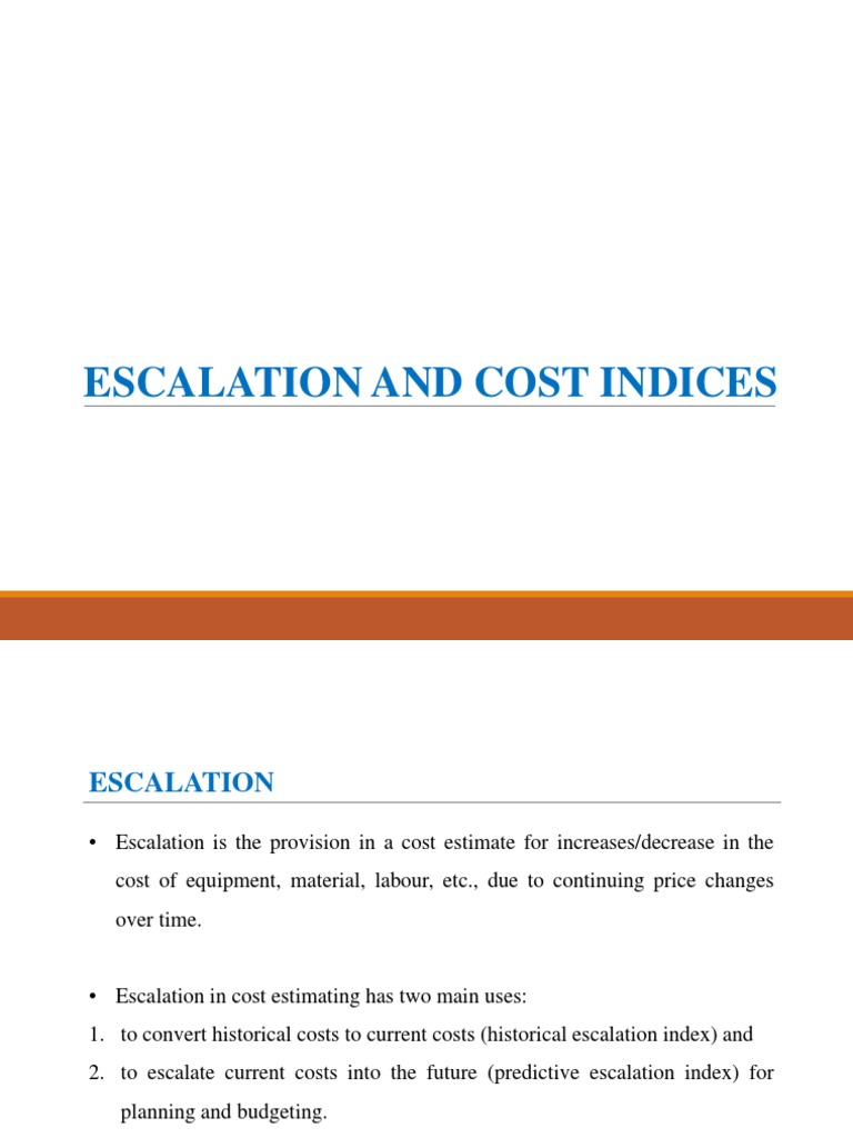 Escalation and Cost Indices | PDF
