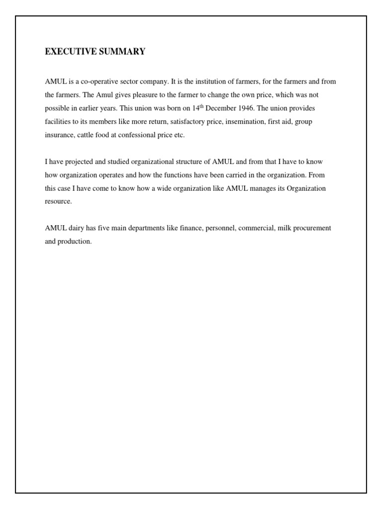 Amul Organisation Structure | PDF | Milk | Cooperative