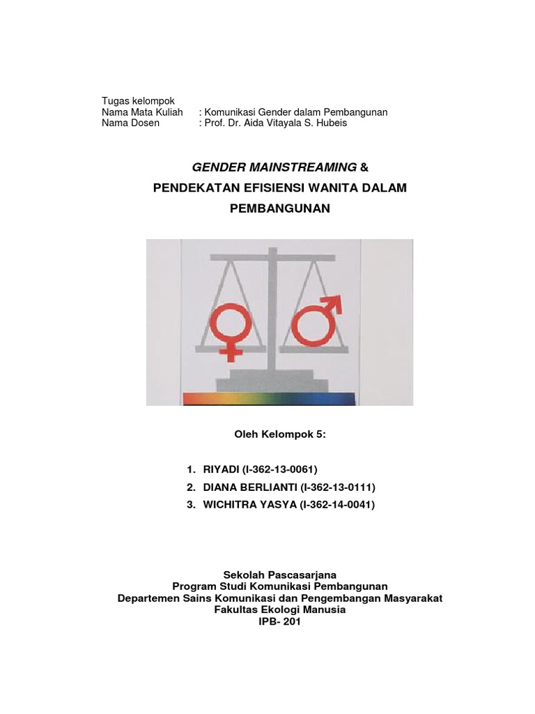 Pengarusutamaan Gender Gender Mainstream | PDF