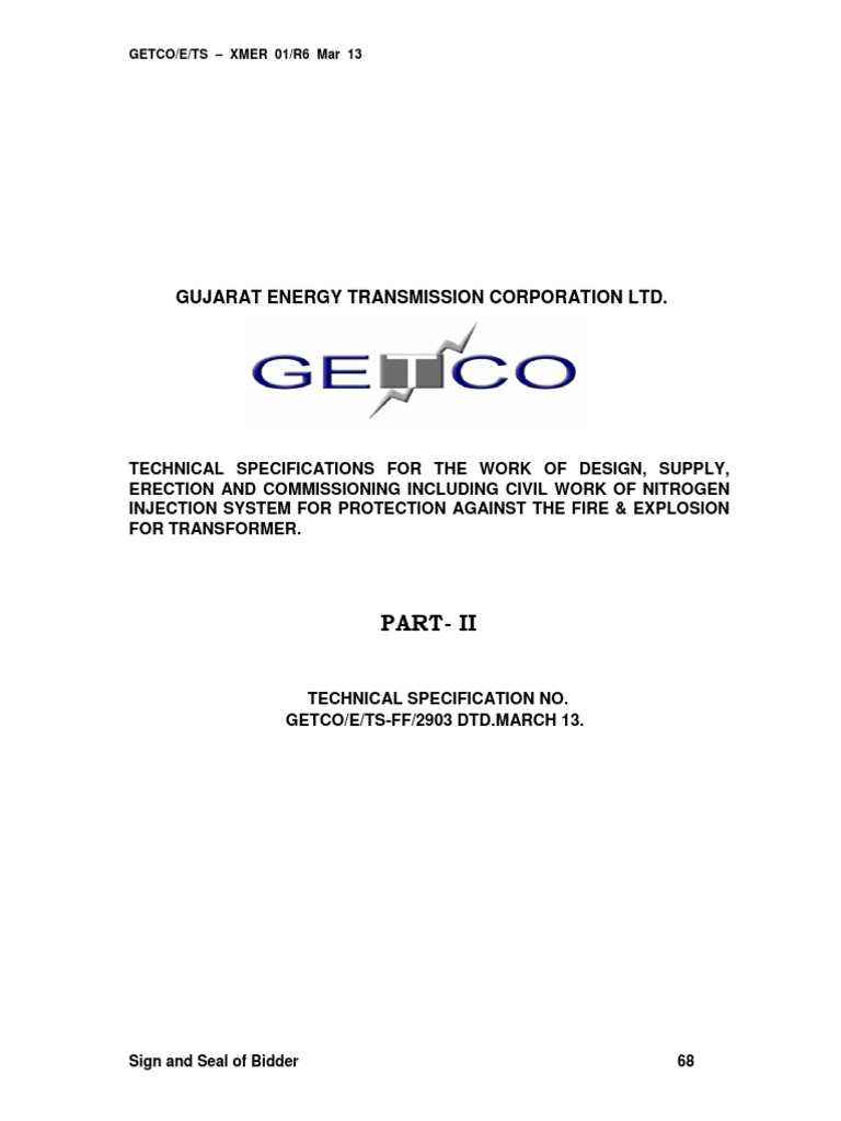 Part II Tech Specification NIFPS 1-4-13 | PDF | Transformer | Valve
