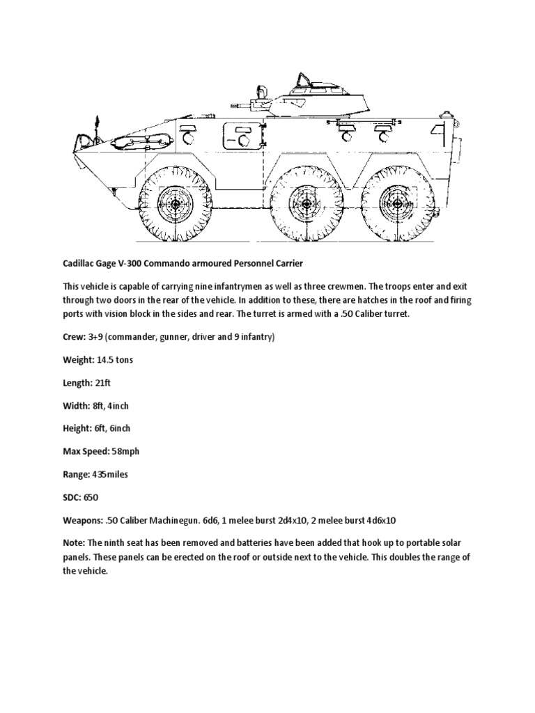 Cadillac Gage V-300 Commando Overview | PDF