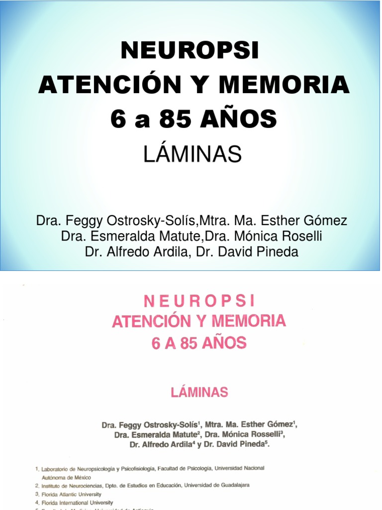 Neuropsi Atencion y Memoria - Láminas