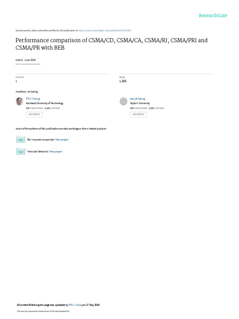 CSMA Protocols Performance Analysis | PDF | Ethernet | Computer Network