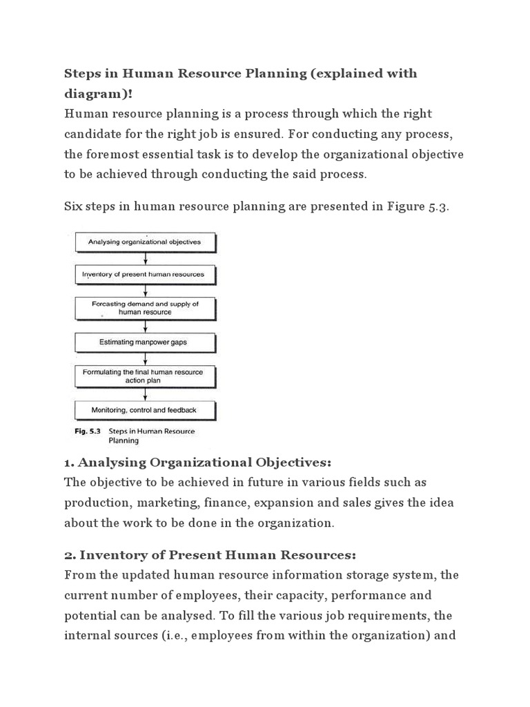 Steps in Human Resource Planning | PDF | Human Resources | Resource