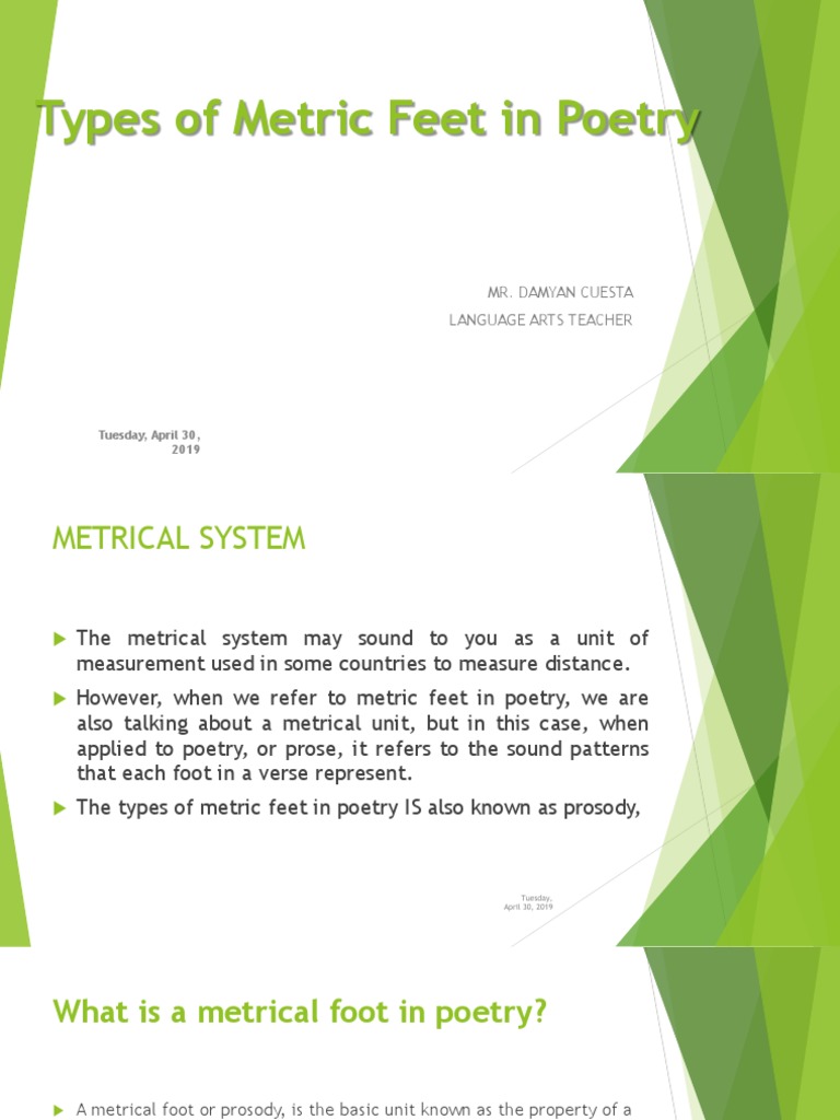 Types of Metric Feet in Poetry | PDF | Metre (Poetry) | Poetry