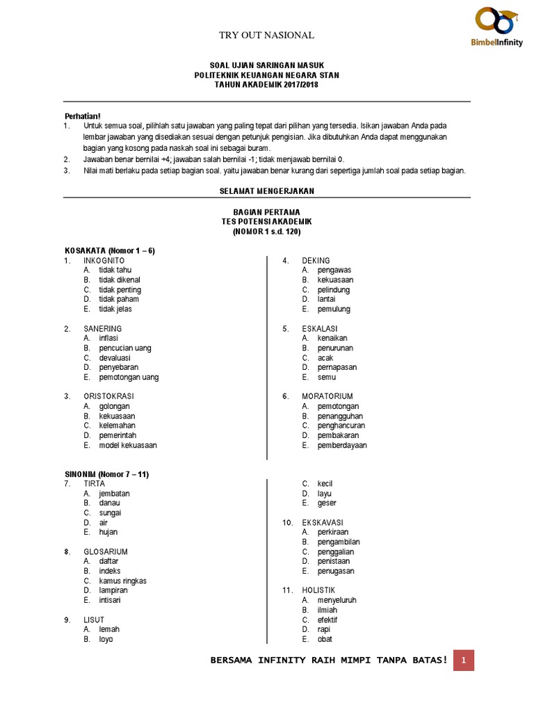 Contoh Soal STAN | PDF