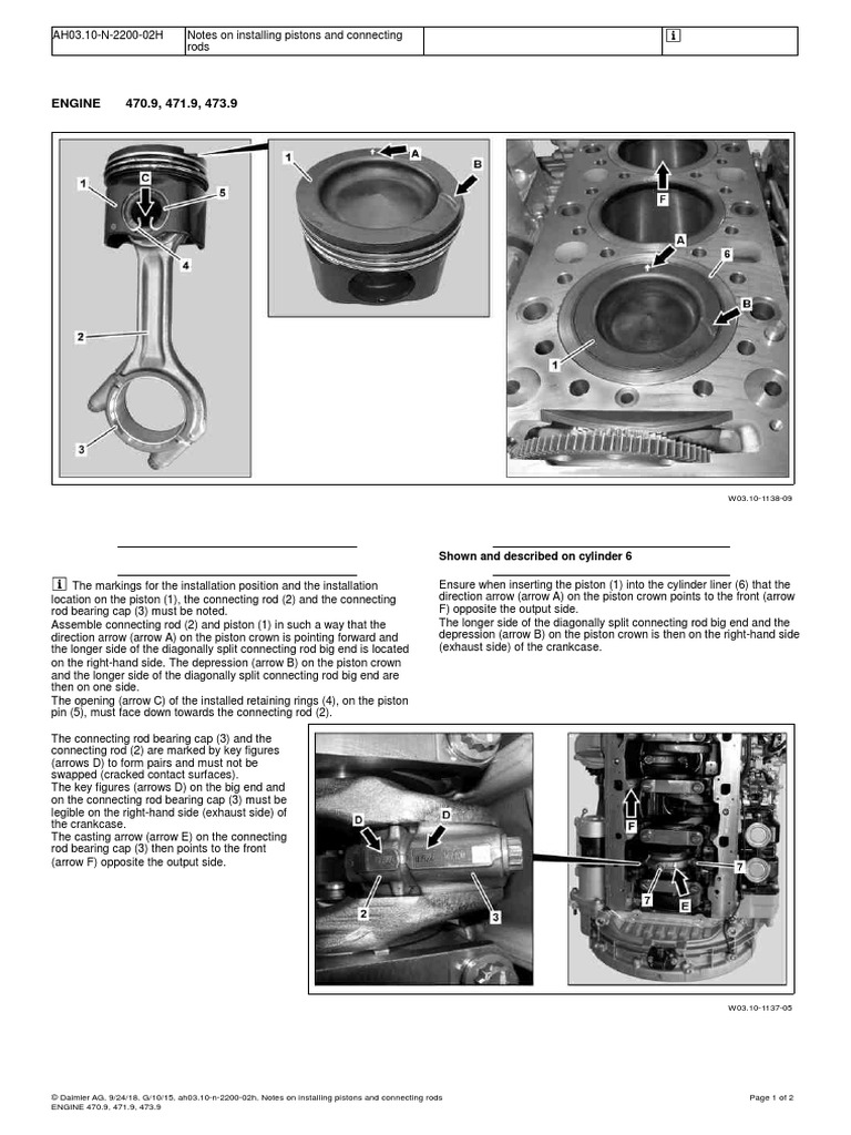 Notes On Installing Pistons and Connecting Rods | PDF | Piston ...