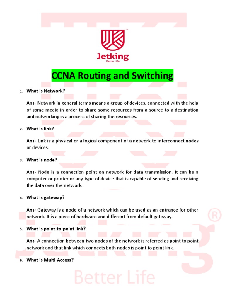 CCNA Interview Questions | PDF | Osi Model | Computer Network