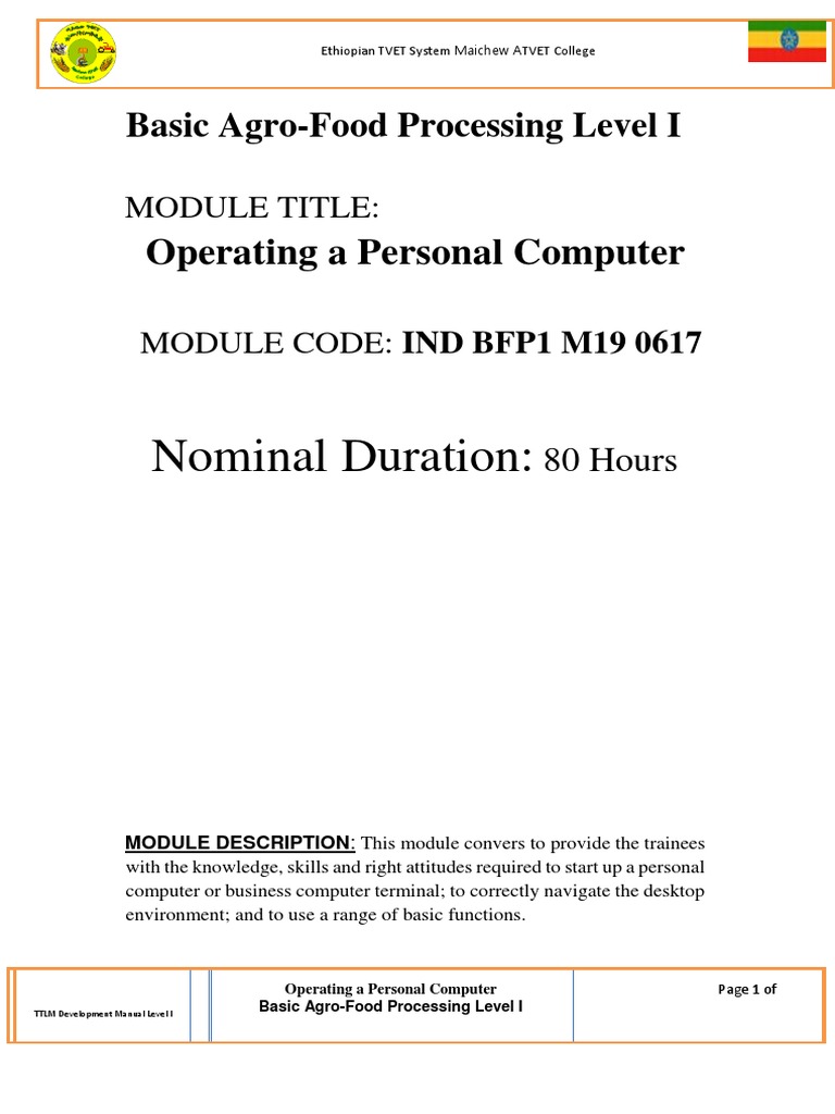 Operate A Personal Computer PDF | PDF | Personal Computers | Laptop