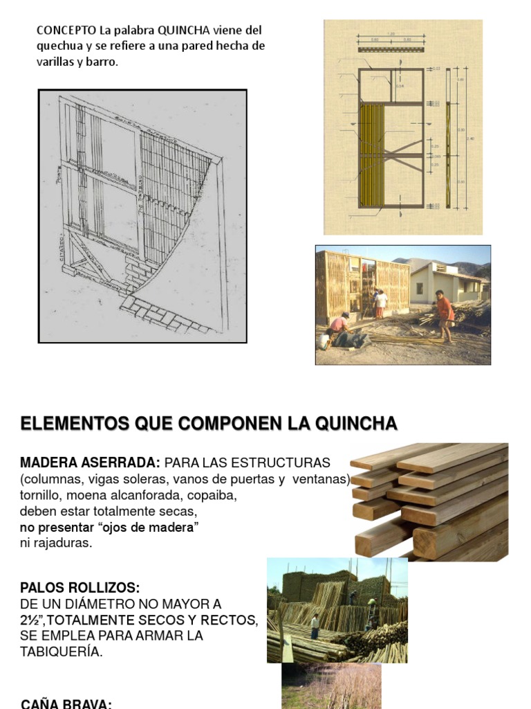 PPT Quincha | PDF | Ingeniería de Edificación | Materiales de construcción