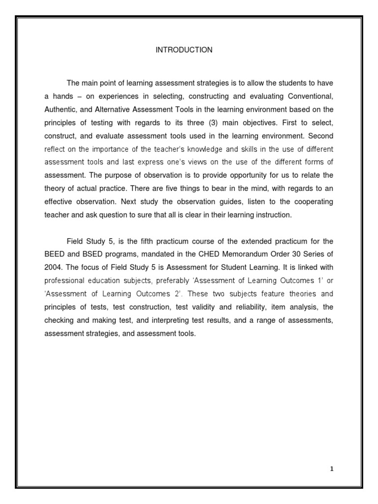 Field Study 5.FULL | PDF | Educational Assessment | Test (Assessment)