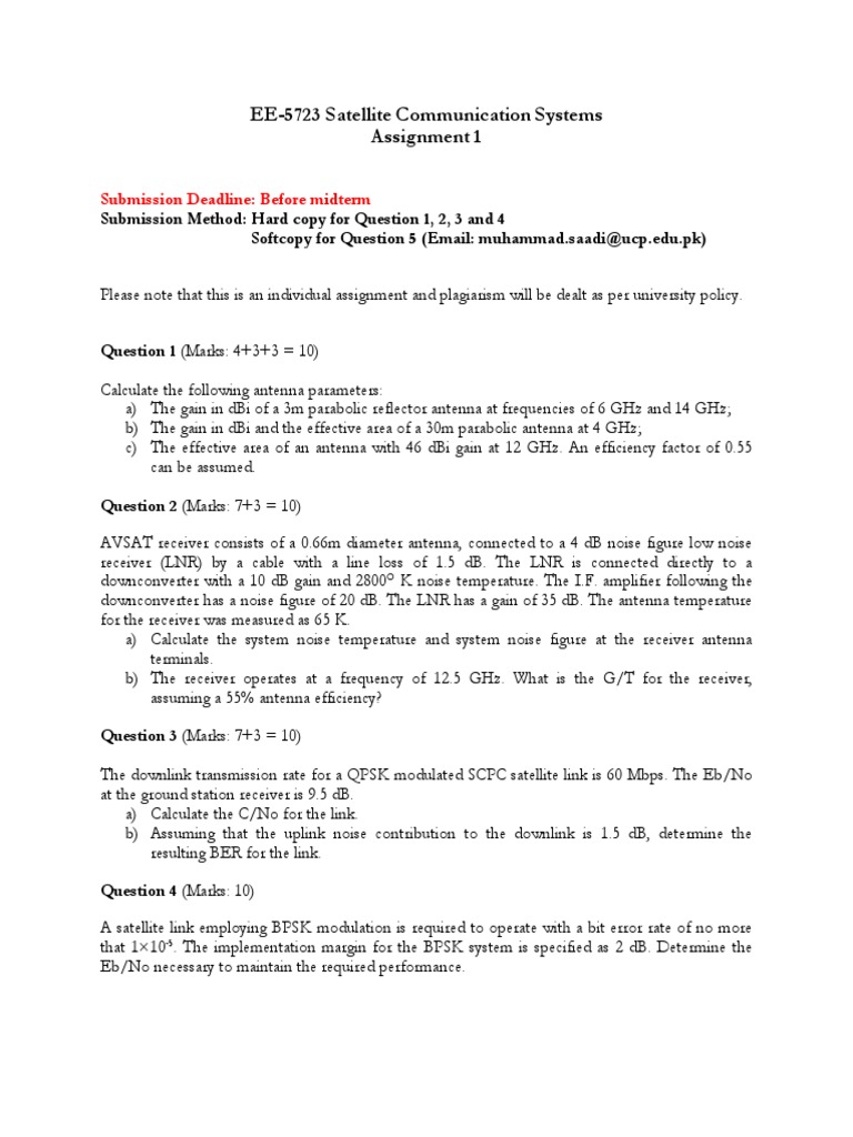 Assignment 1 | PDF | Antenna (Radio) | Decibel