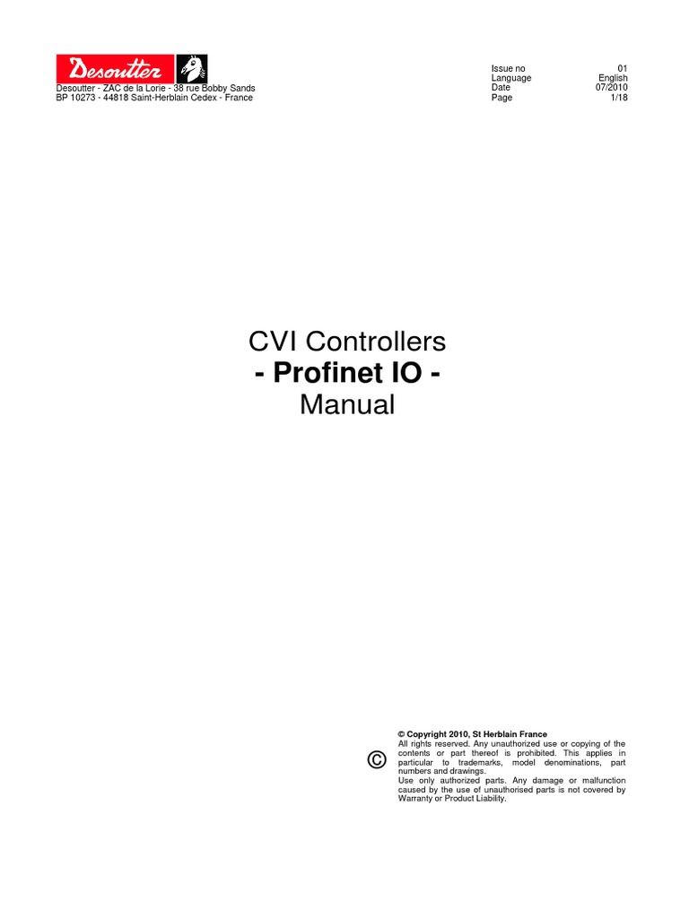 CVI Controllers Manual: - Profinet IO | PDF | Electrical Connector | Input/Output