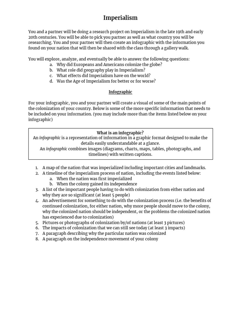 Imperialism Project | PDF | President Of The Philippines | World Politics