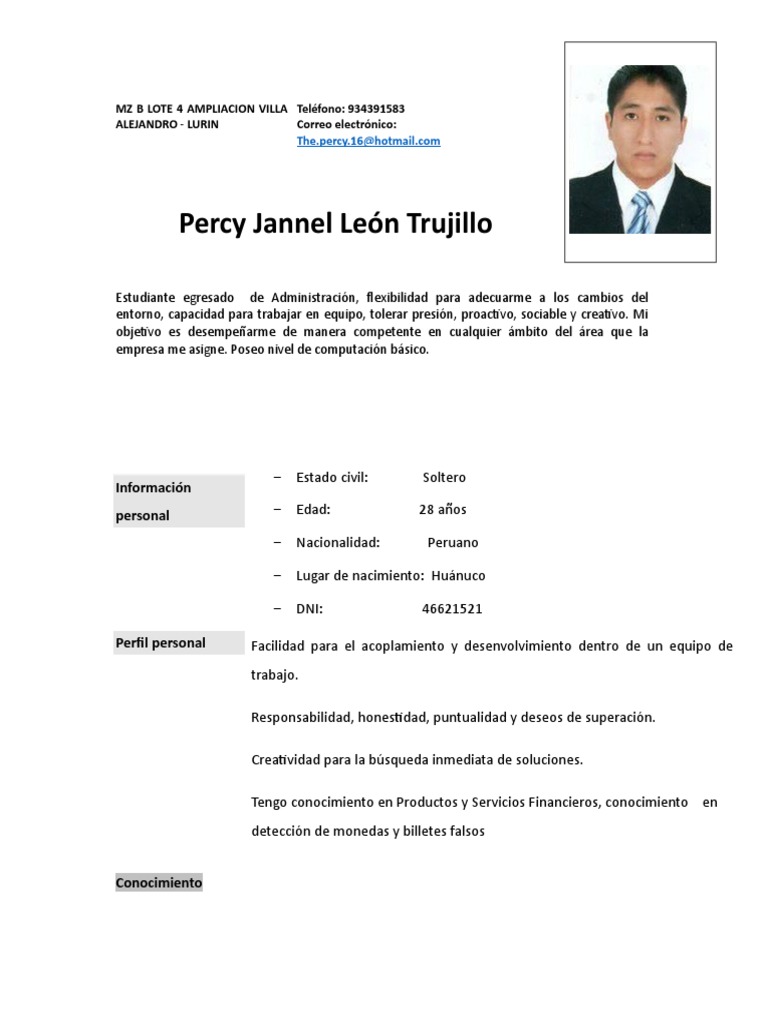 Percy Leon Trujillo CV. | PDF | Informática | Software