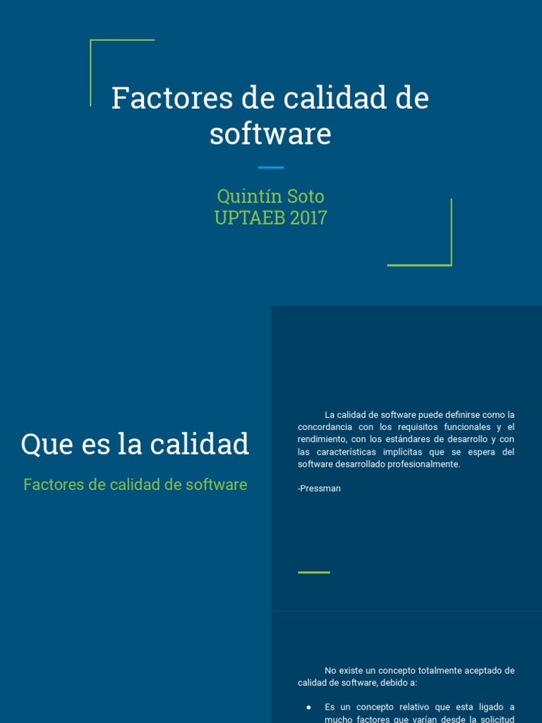 Factores de Calidad de Software | Calidad de software | Software