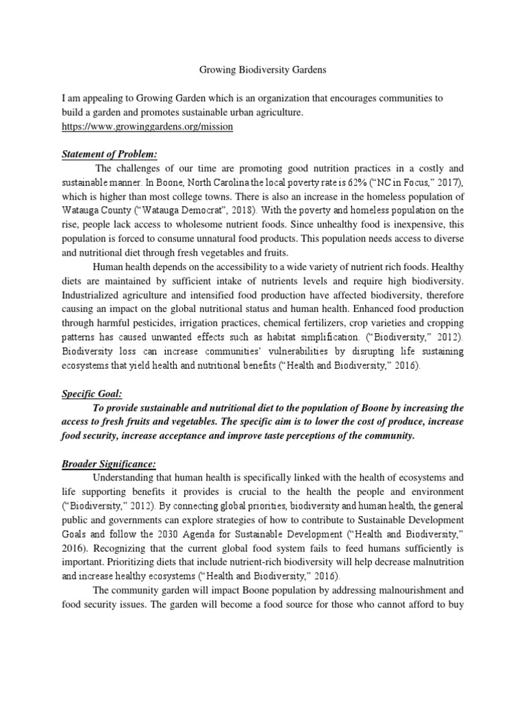 Grant Proposal | PDF | Sustainability | Biodiversity