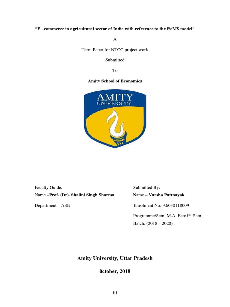 NTCC Final Report... | PDF | E Commerce | Agriculture