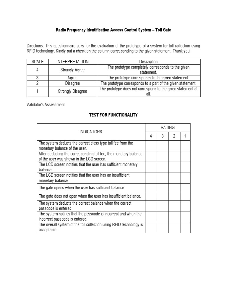 Survey Questionnaire | Download Free PDF | Radio Frequency ...