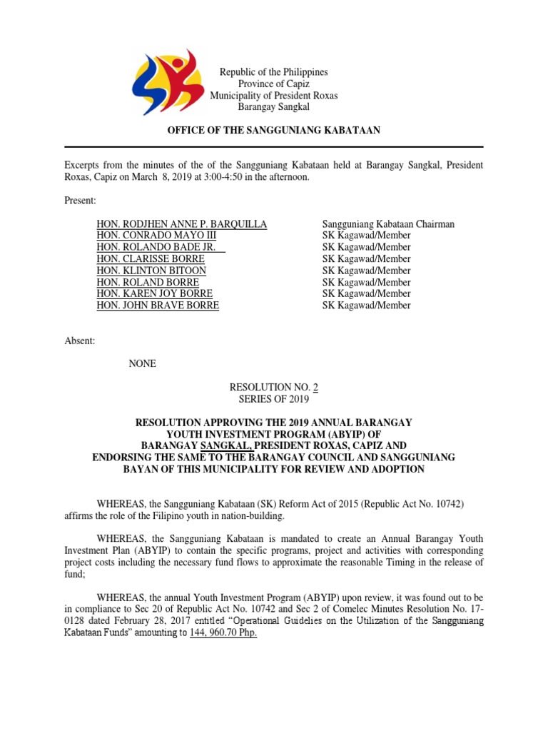 Resolution No. 2 Abyip | Philippines | Politics