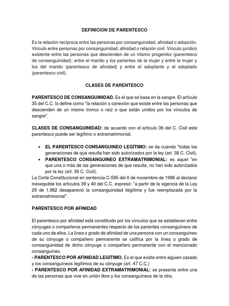 Definicion de Parentesco | PDF | Parentesco | Instituciones sociales